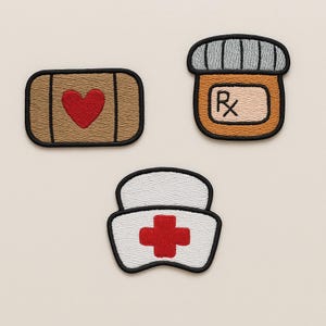 Mini Healthcare Patch, Nurse Iron on Patches, Rx Bottle, Heart Bandage ...