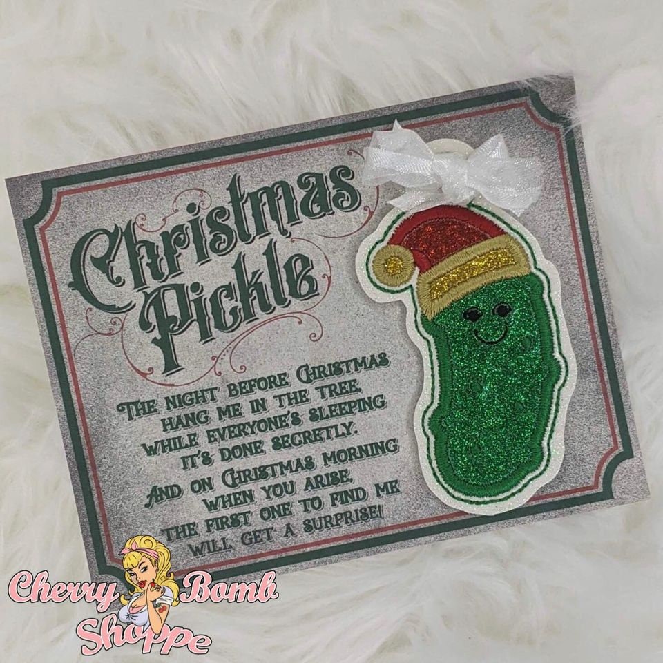 Christmas Pickle Ornament, ITH, Applique, Embroidery Design - DIGITAL ...