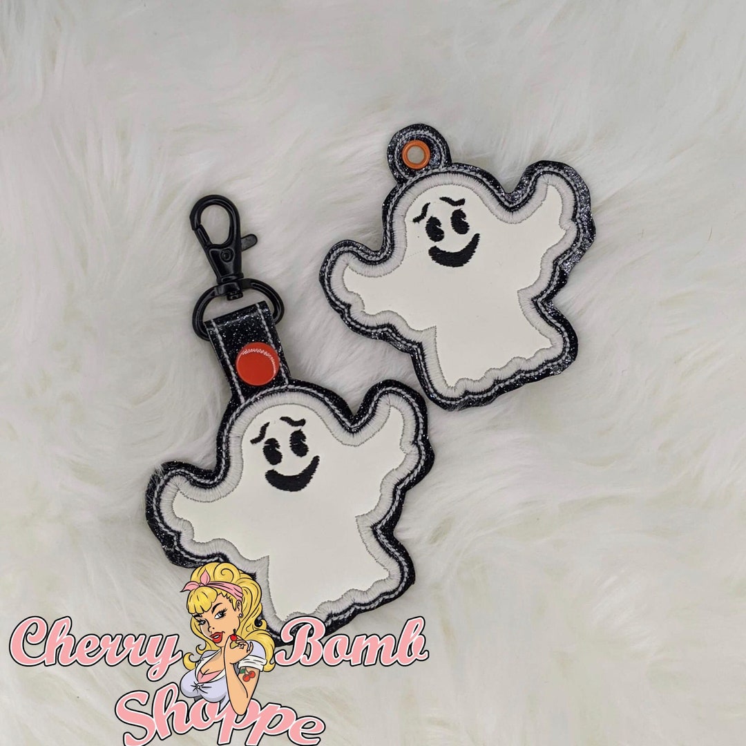 Ghost Key Fob/eyelet ITH, Applique, Embroidery Design - DIGITAL ...