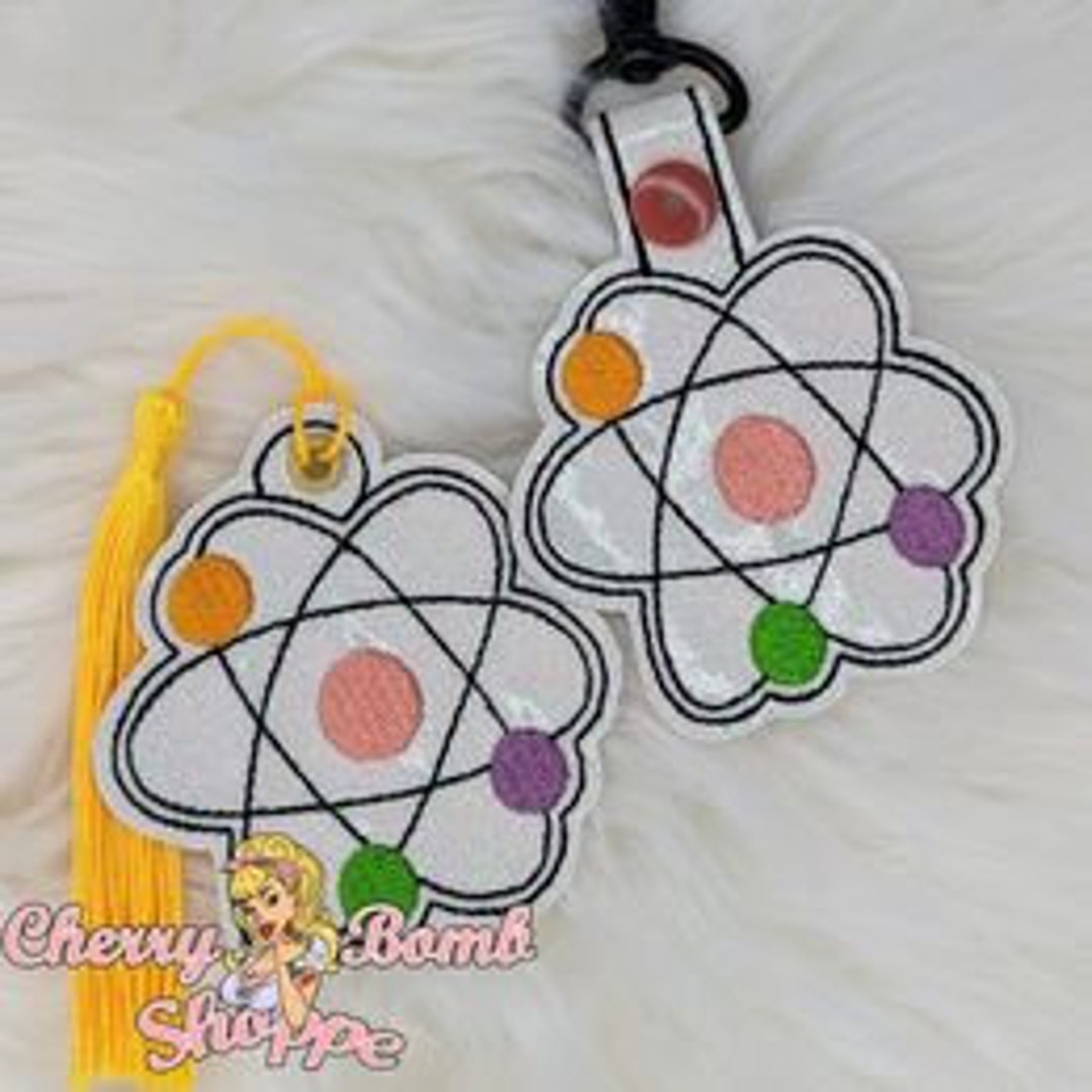 Atom Key Fob and Eyelet, ITH, Machine Embroidery - DIGITAL DOWNLOAD - Etsy
