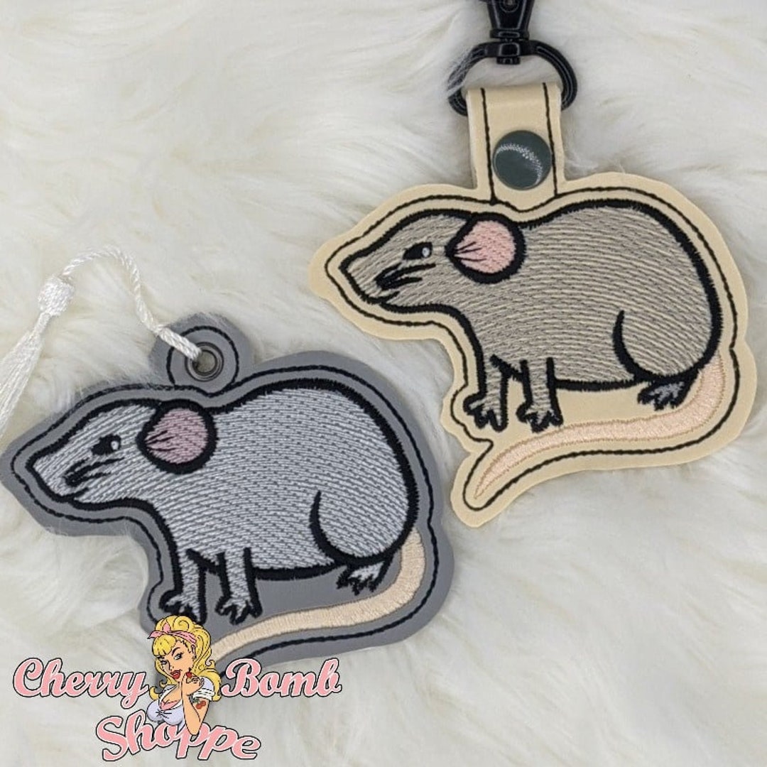 Dumbo Rat Key Fob and Eyelet, ITH, Sketch Embroidery Design DIGITAL ...