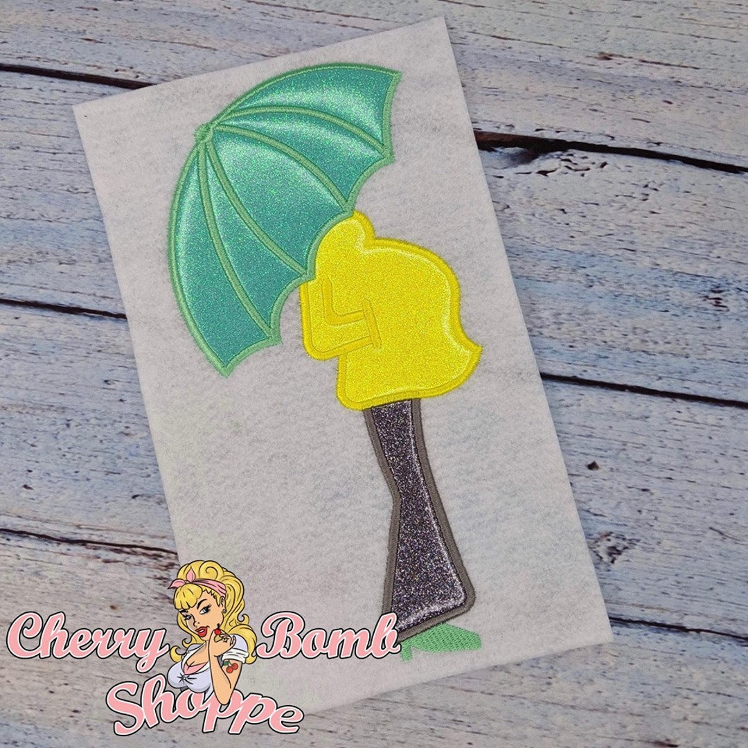 Umbrella Lady Applique Embroidery Design DIGITAL DOWNLOAD - Etsy