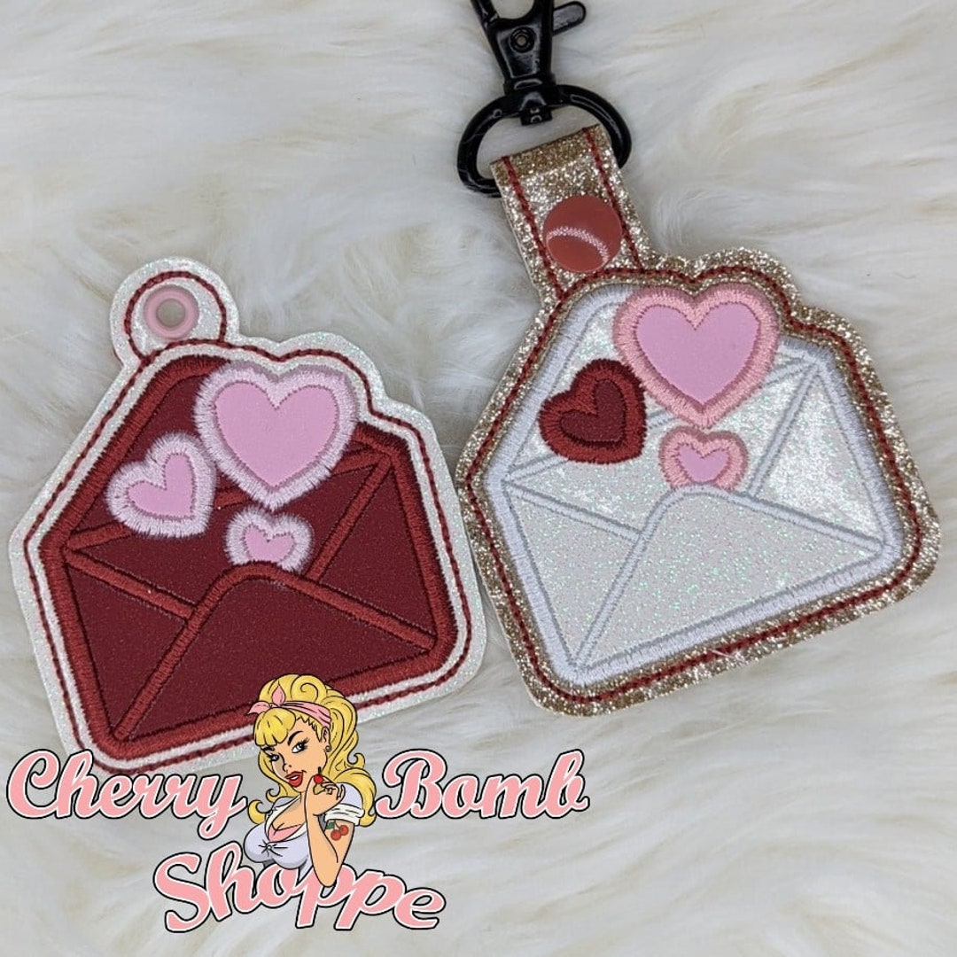 Heart Envelope Key Fob and Eyelet, ITH, Machine Embroidery - DIGITAL ...