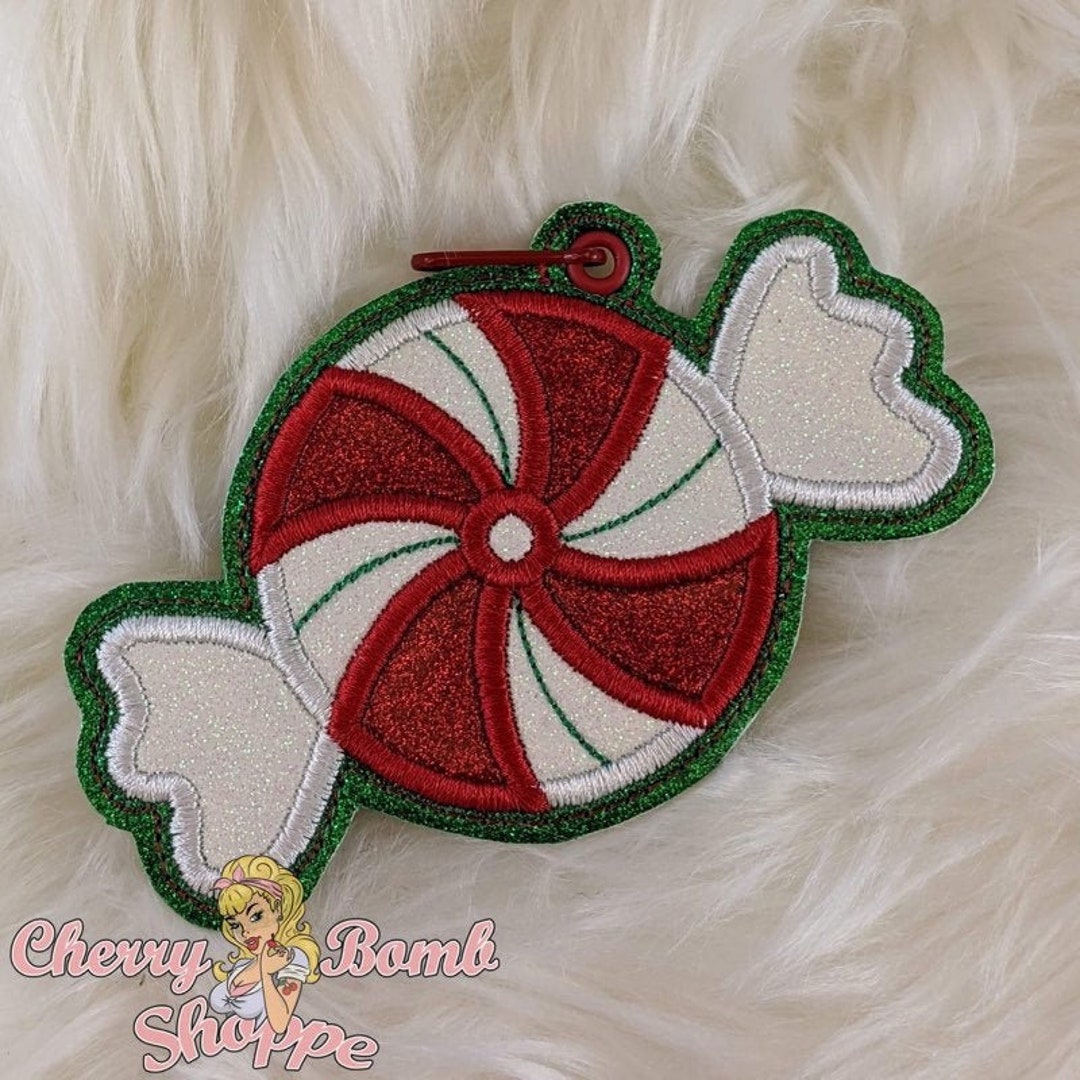 Peppermint Ornament, in the Hoop, Applique Embroidery Design - Etsy