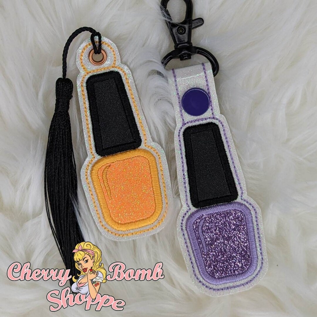 Nail Polish Key Fob and Eyelet – Blank Fussy Cut, ITH, Machine ...