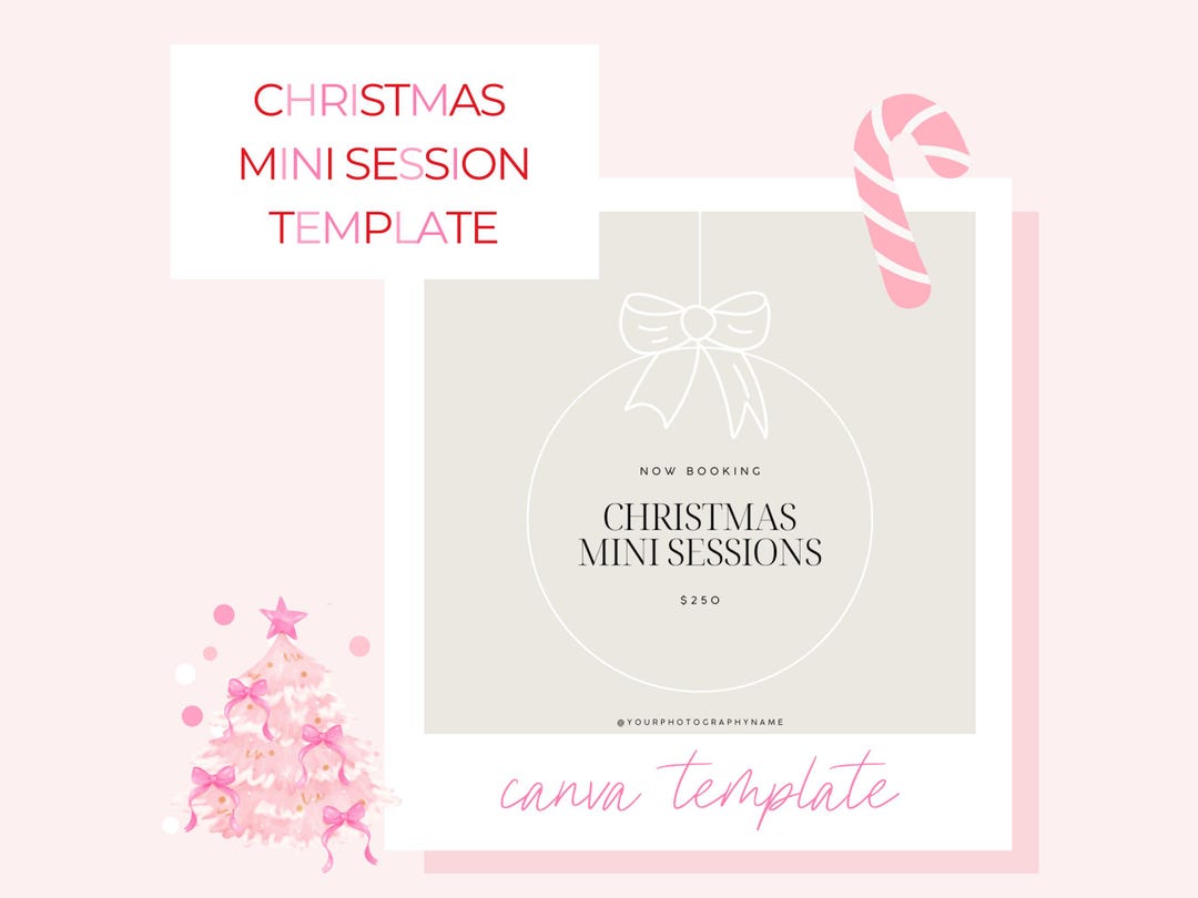 Christmas Mini Session Template, Canva Template for Photographer ...