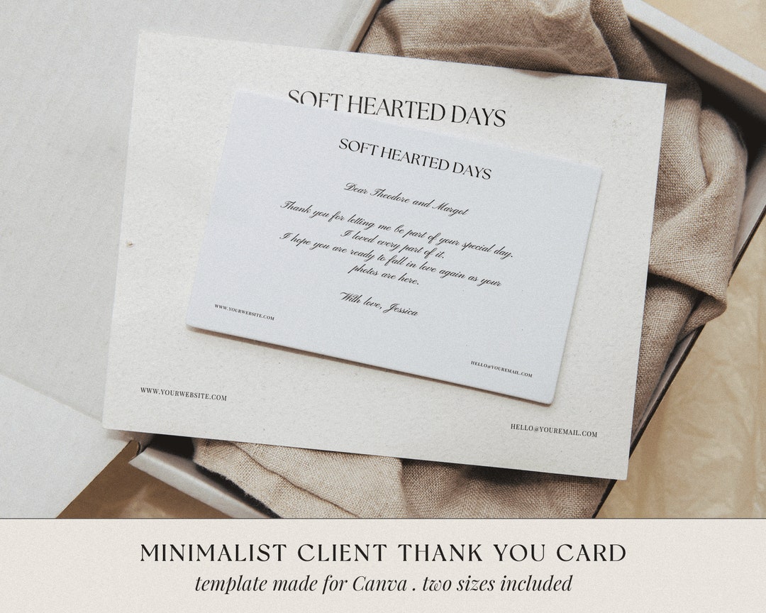 Minimalist Client Thank You Card Template, Thank You Note From ...