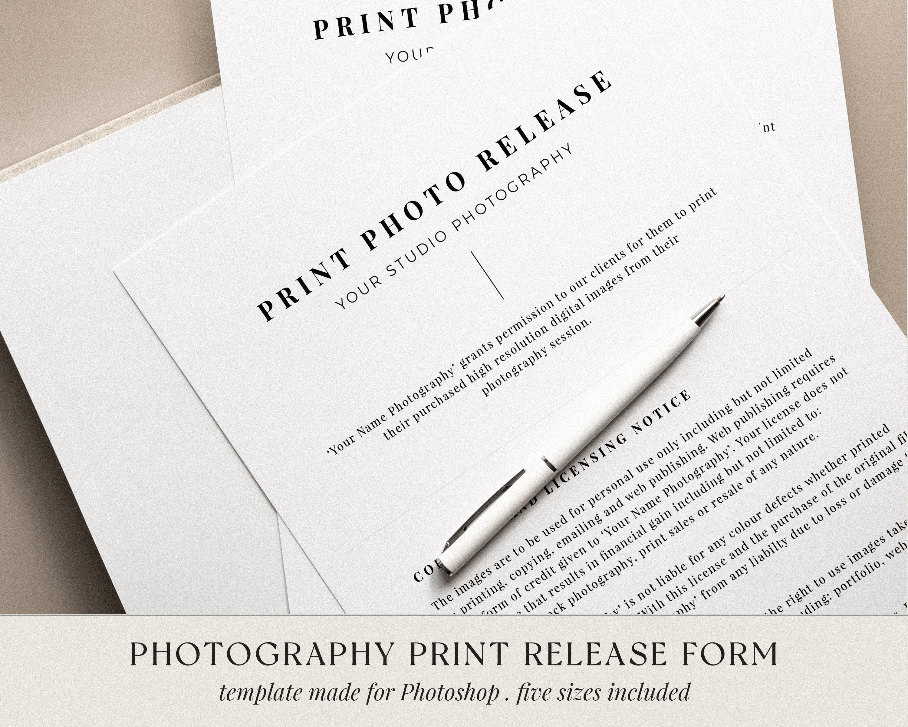 Photography Print Release Form Sample Photo Print Release Form