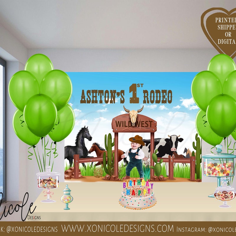Cowboy Birthday Backdrop - Etsy