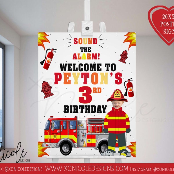 Fire Fighter Theme Birthday Sign - Etsy