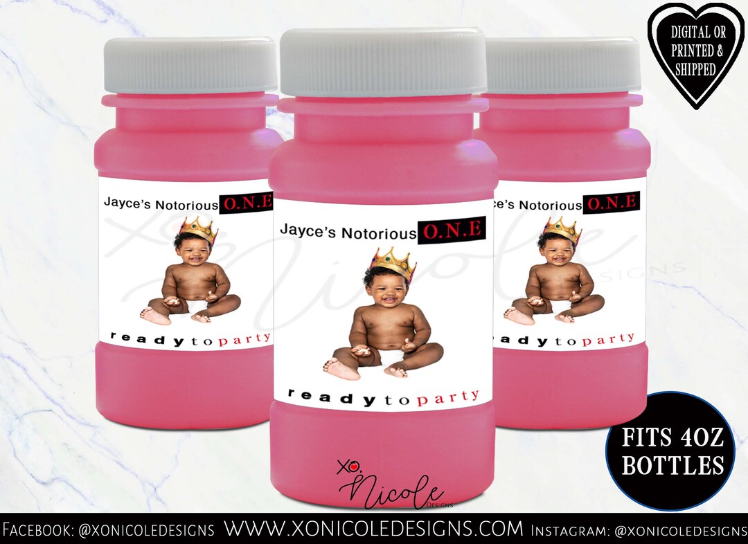 Notorious One Bubbles - Favor Bubbles - Biggie Birthday Party ...