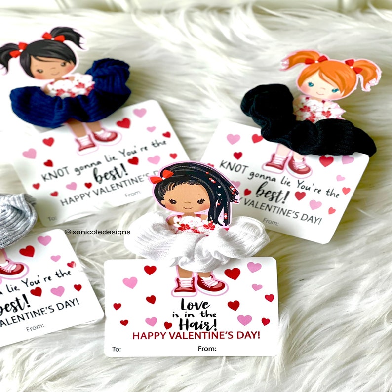 Ballerina Valentines Scrunchie Holder - Valentine Scrunchies Cards ...