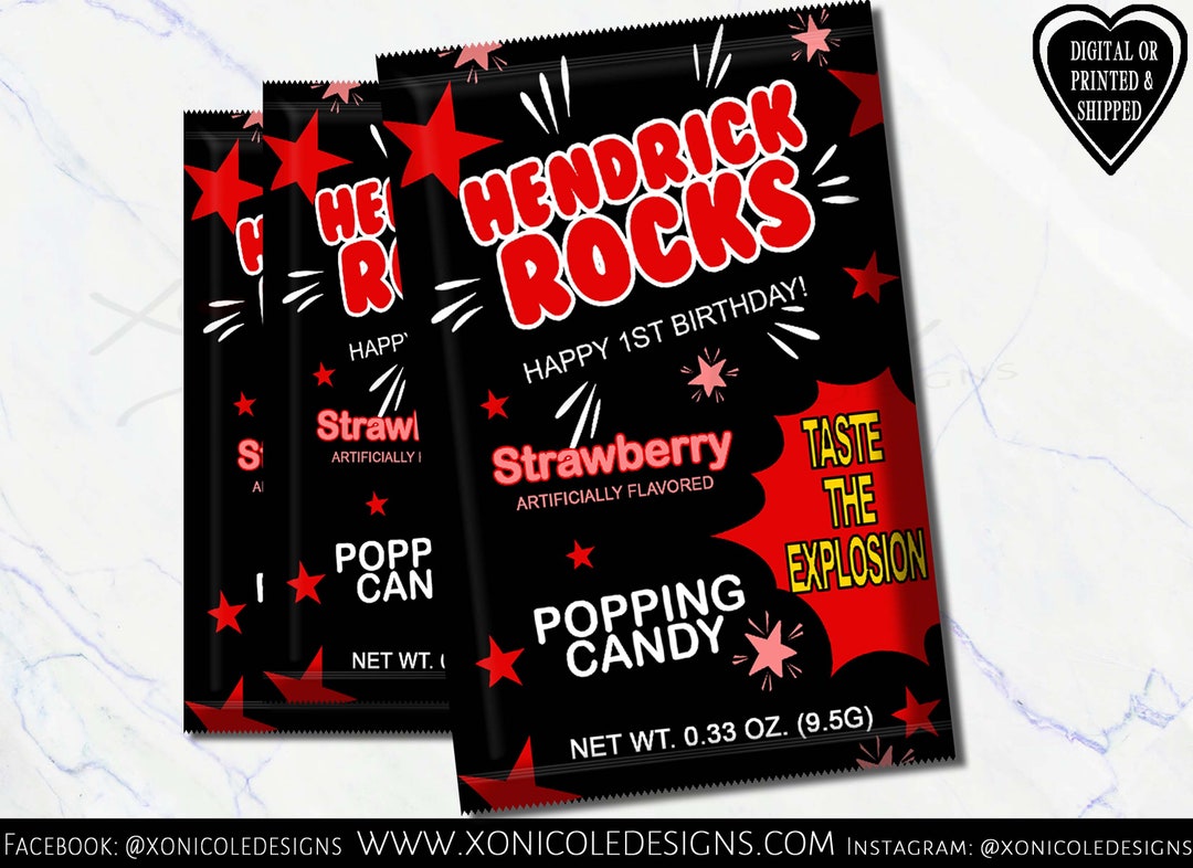 Rock Star Candy Favors - Rockstar Birthday - Rock N' Roll Treats ...