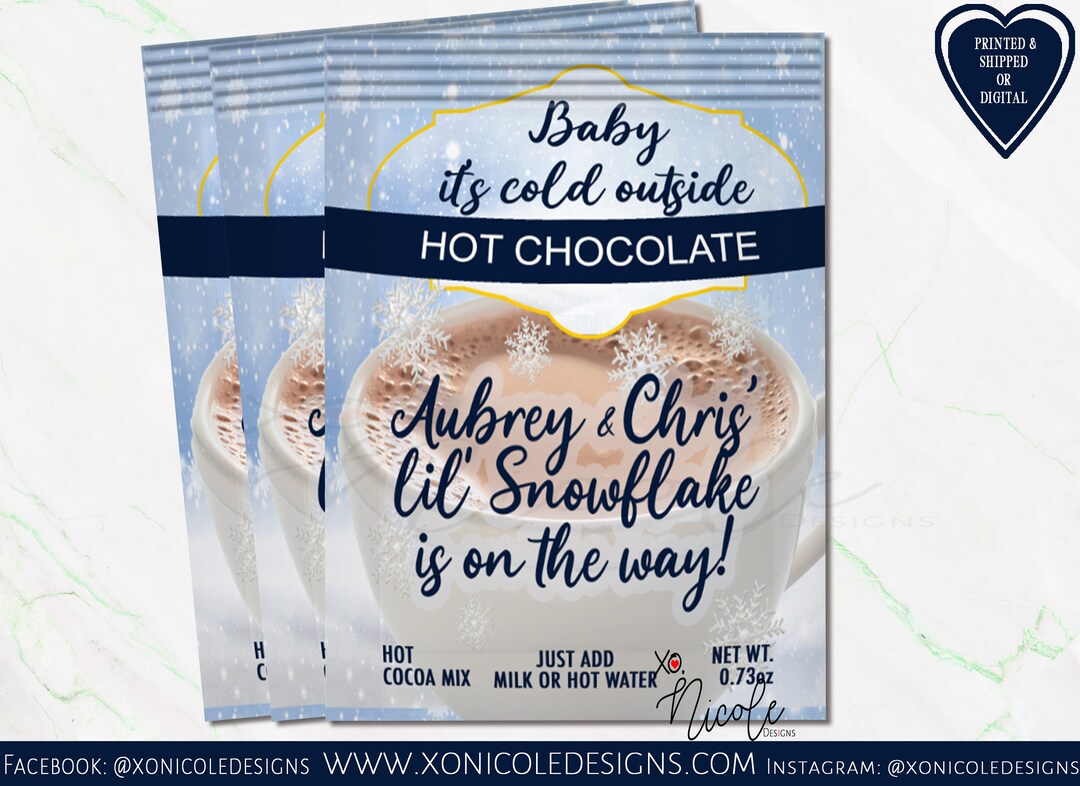 Baby It's Cold Outside Hot Chocolate Wrappers - Hot Chocolate Labels ...