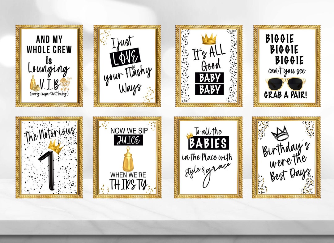 NOTORIOUS BUNDLE Birthday Signs - Biggie Party - the Big One Signs ...
