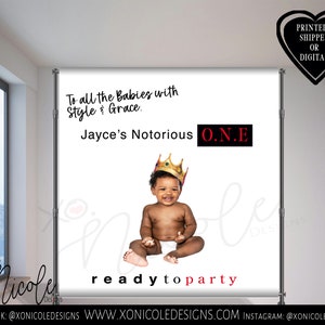 Notorious One Backdrop - Biggie Birthday Backdrop - the Big One Theme ...