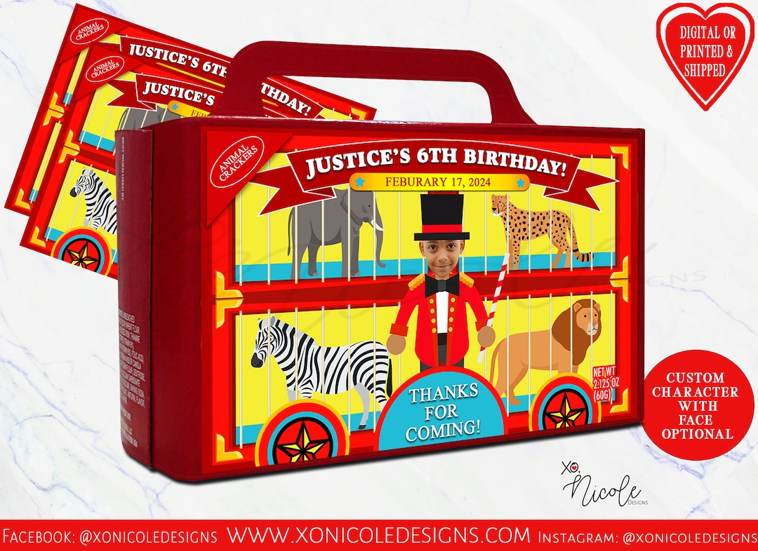 Circus Carnival Animal Crackers - Carnival Theme - Circus Favors ...