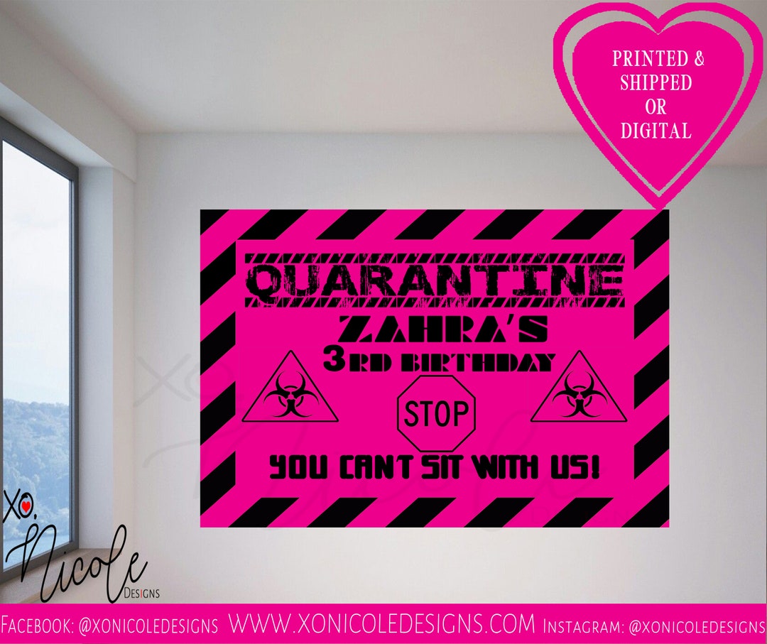 Quarantine Birthday Banner Quarantine Backdrop Quarantine Virtual Party ...