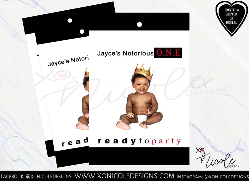 Notorious One Juice Pouch Labels - Favor Juice Labels - Biggie Birthday ...