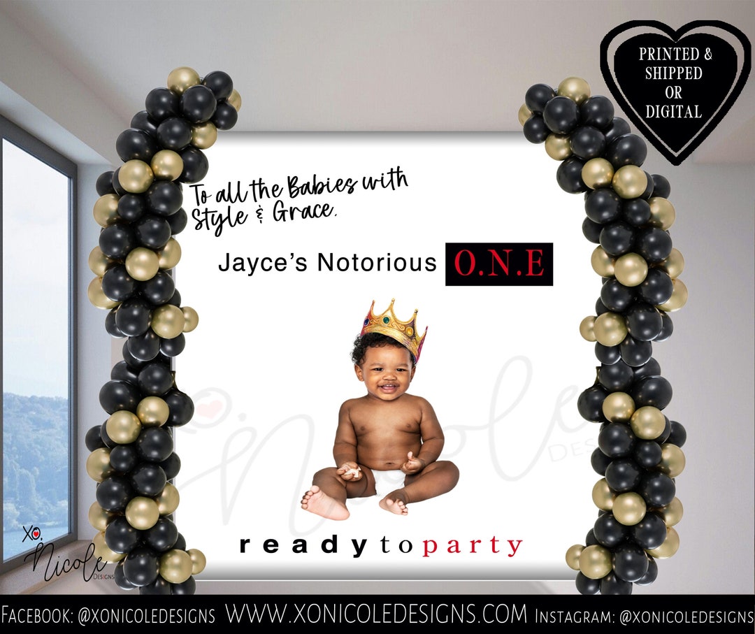 Notorious One Backdrop - Biggie Birthday Backdrop - the Big One Theme ...