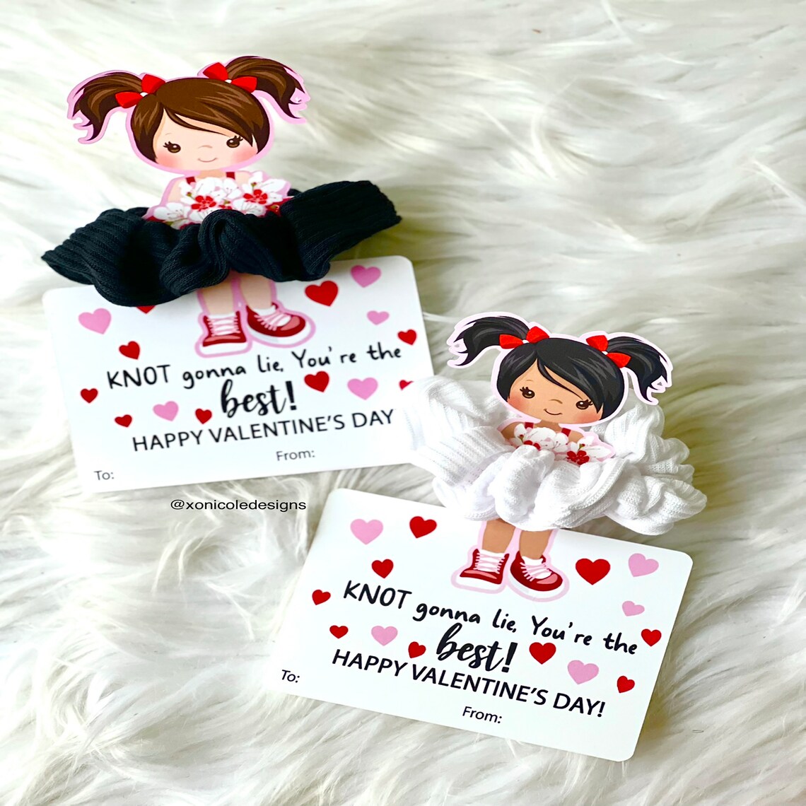 Ballerina Valentines Scrunchie Holder - Valentine Scrunchies Cards ...