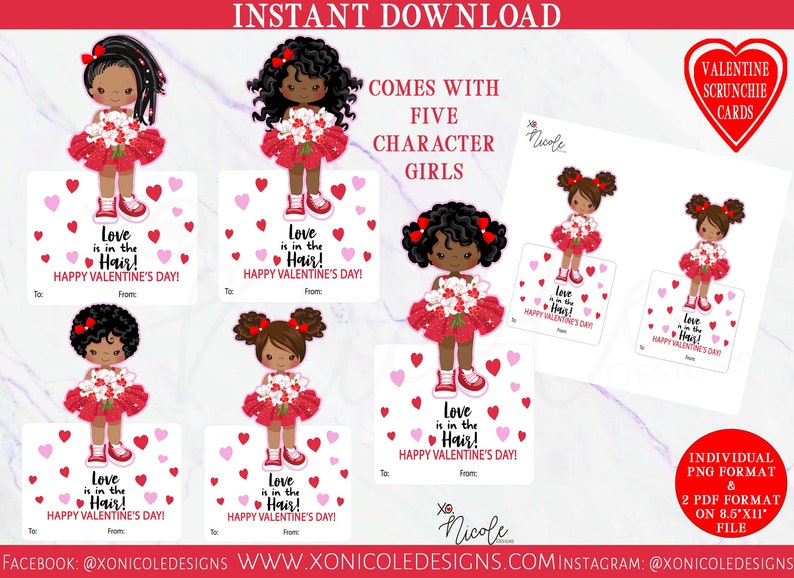 Ballerina Valentines Scrunchie Holder - Valentine Scrunchies Cards ...