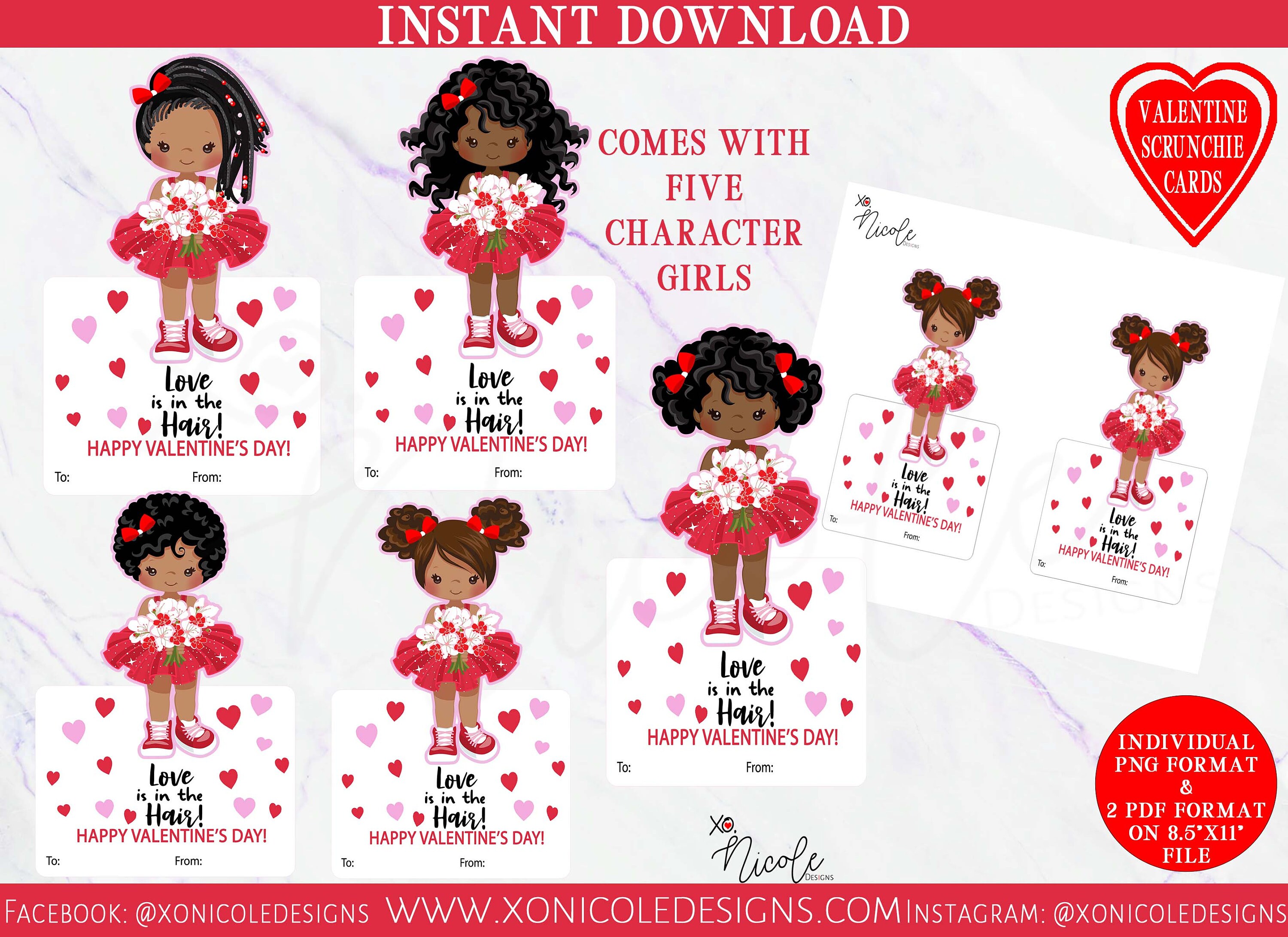Ballerina Valentines Scrunchie Holder - Valentine Scrunchies Cards ...