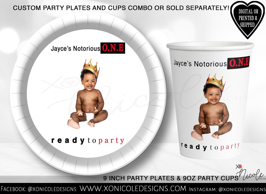 Notorious Theme Party Favor Cups and Plates - Custom Cups and Plates ...