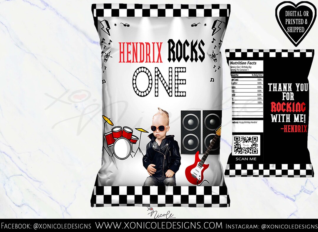 Rockstar Chip Bags - Chip Bags - Rock N' Roll Party - Rockstar Birthday ...