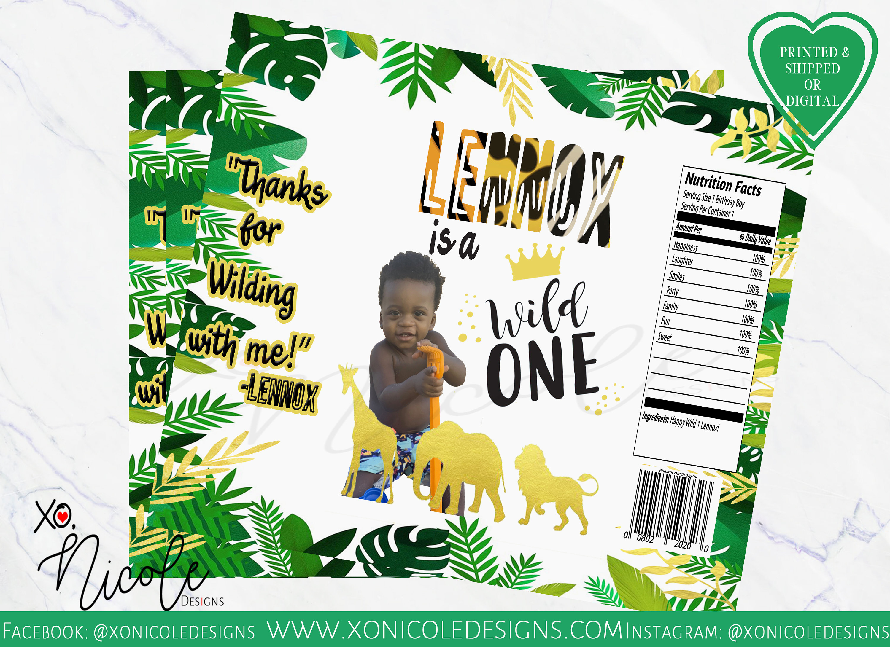 Wild One Theme Favors - Wild One Chip Bags - Safari Gift Bags - Snack ...