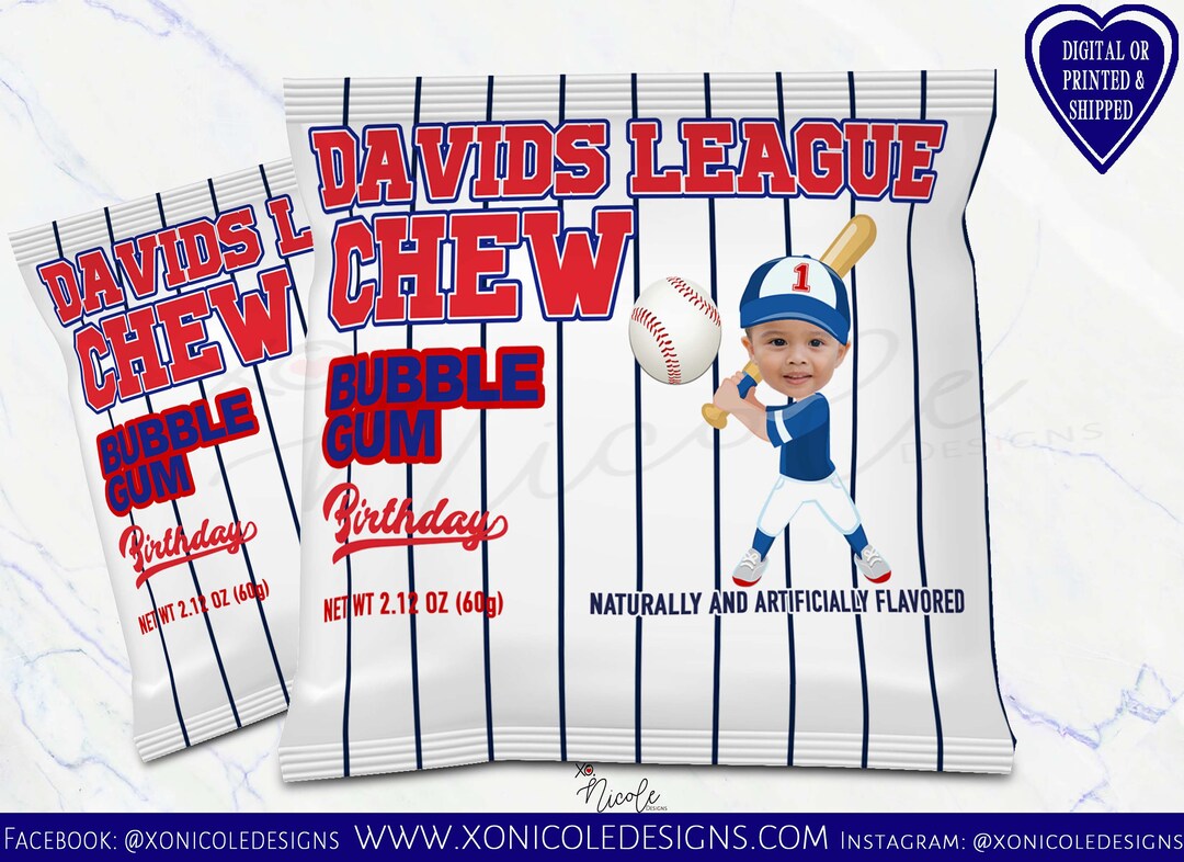 Baseball Chewing Gum - Baseball Party - Baseball Birthday - Baseball ...