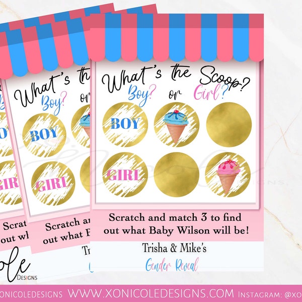 Gender Reveal Scratch off Cards - Etsy