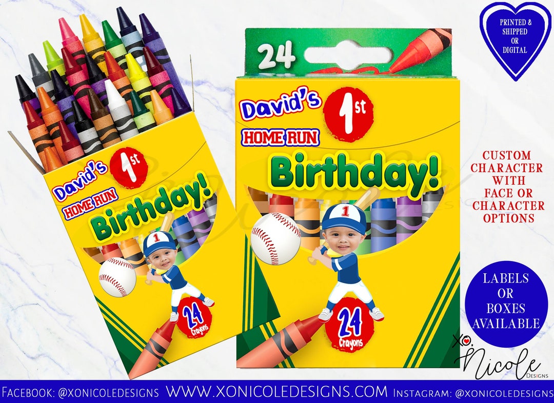 Baseball Crayon Labels - Baseball Theme Crayons - Crayon Favors ...