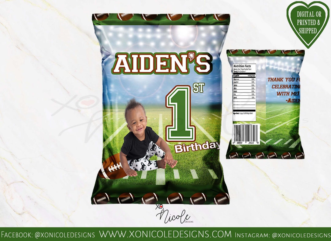 Football Chip Bags - Chip Bags - Football Party - Football Birthday ...