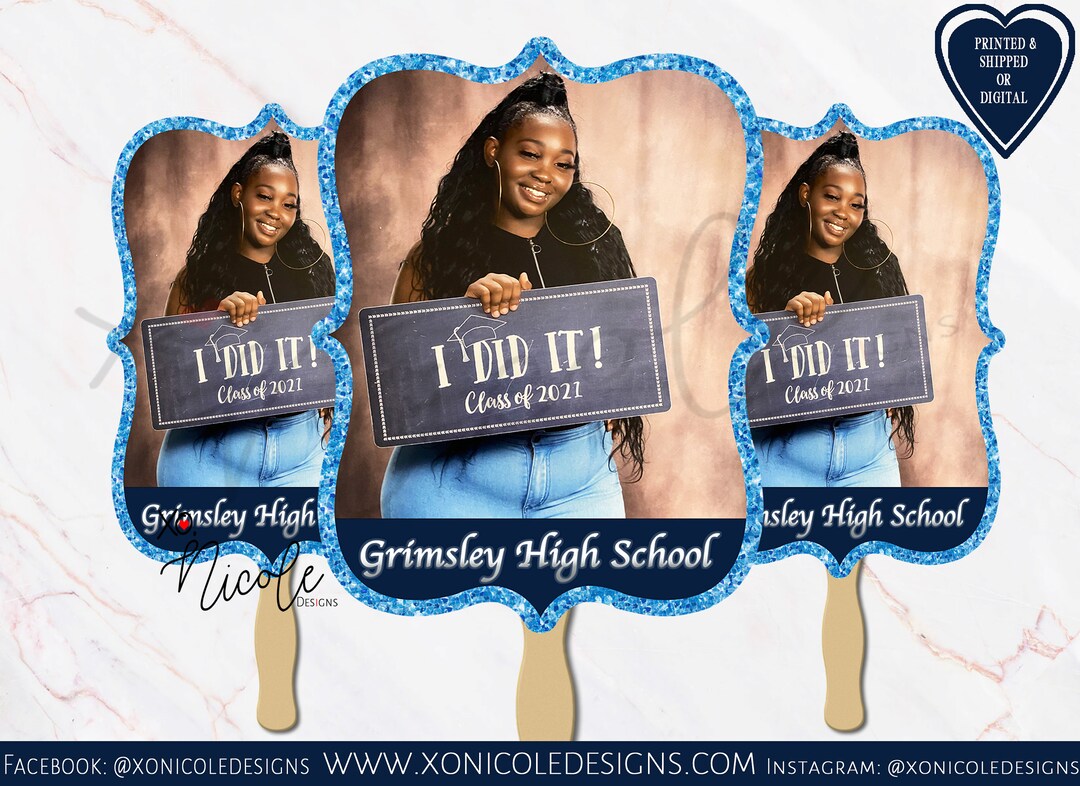 Graduation Hand Fans - 2025 Grads - Custom Graduation Fans - High ...