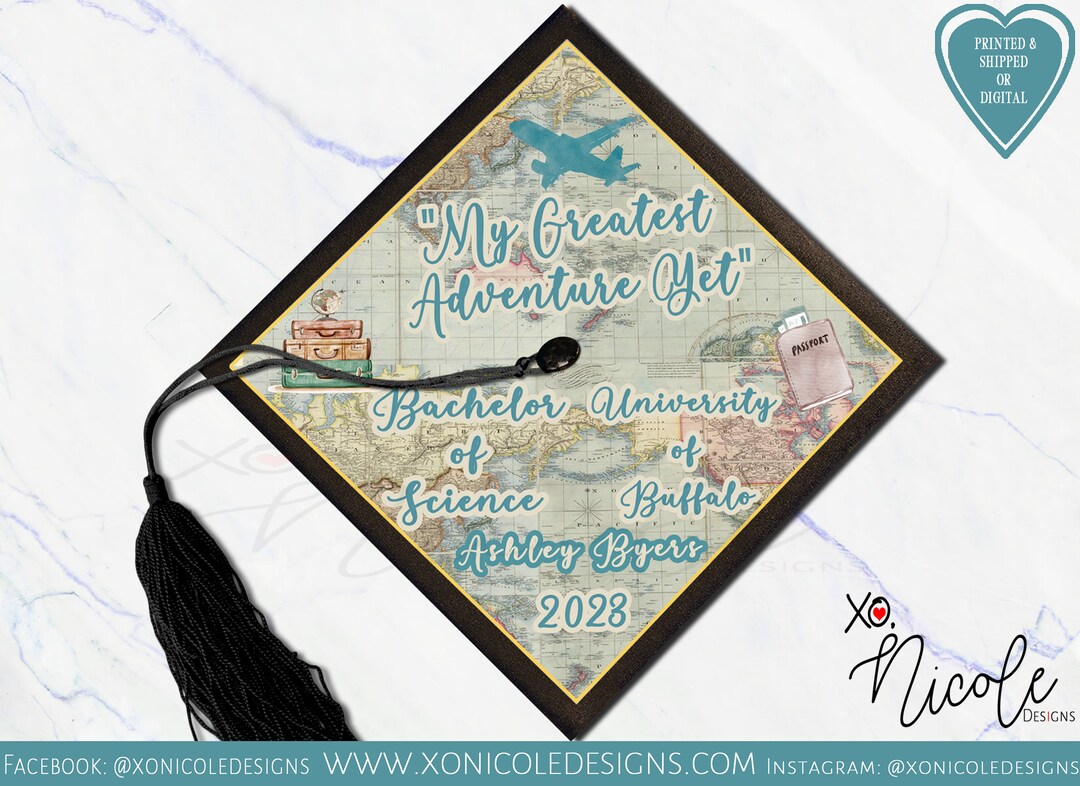 Adventure Awaits Graduation Cap Topper - Graduation Topper - Graduation ...