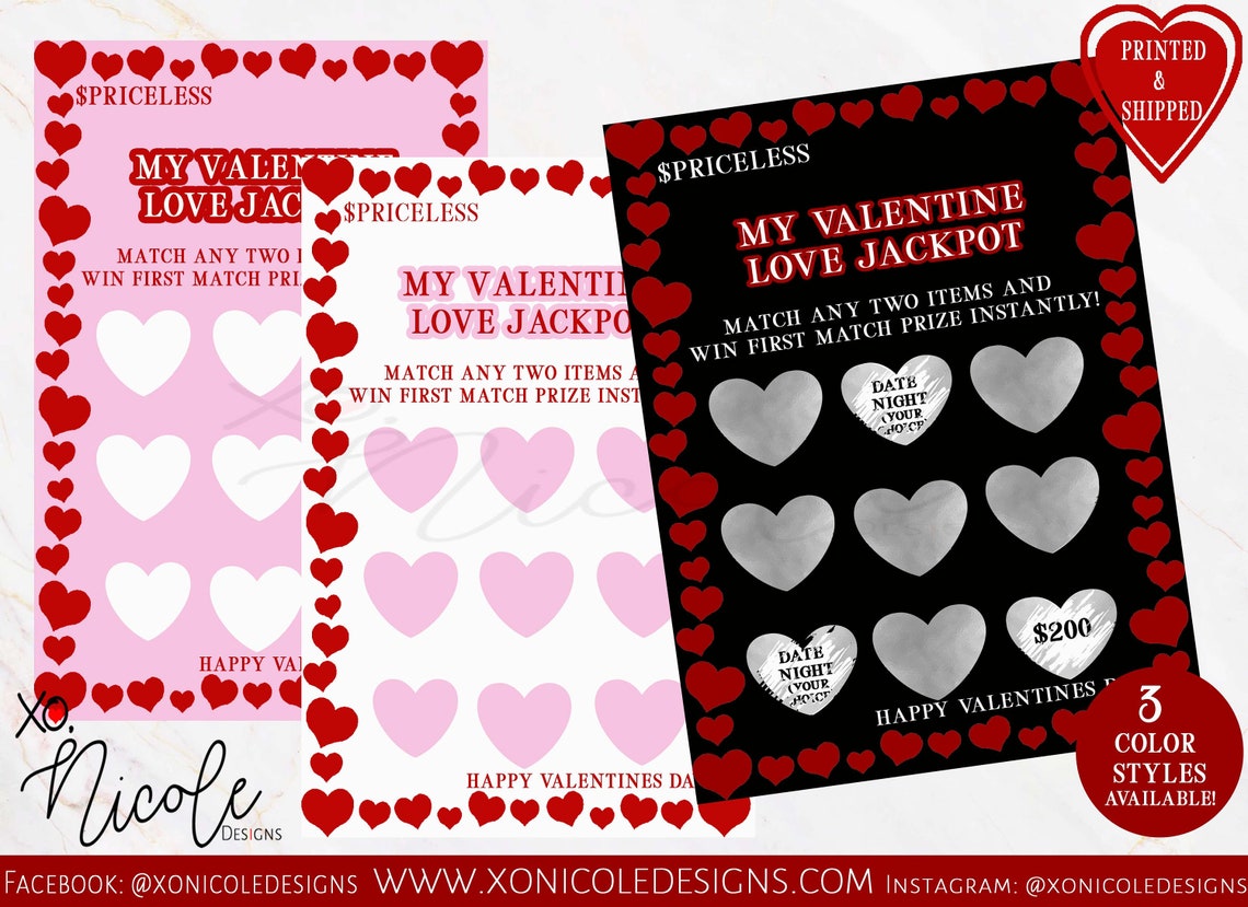 Valentine's Day Scratch Offs - Personalized Valentine's Day Lottery ...