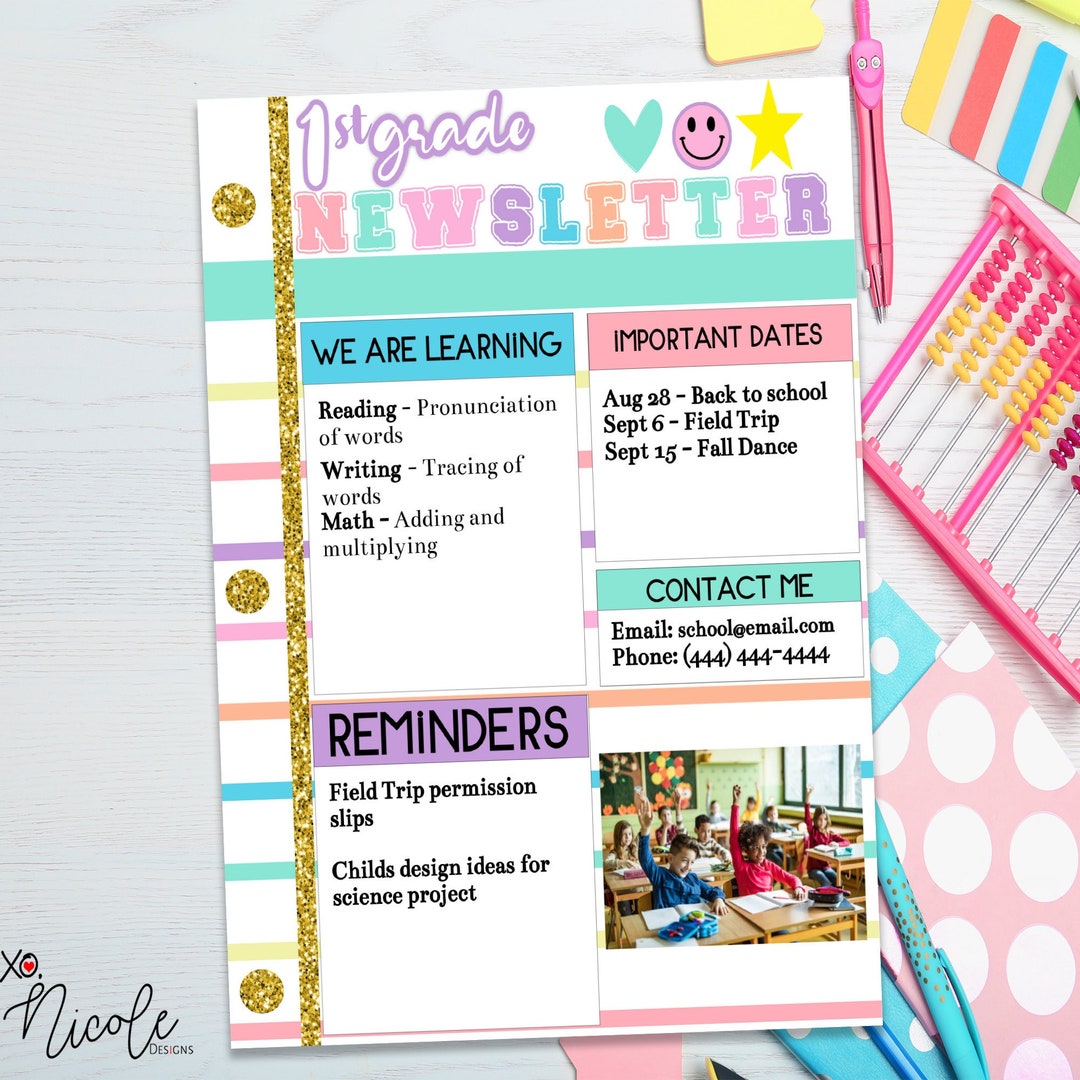 EDITABLE School Newsletter - Classroom Weekly Template - Classroom ...