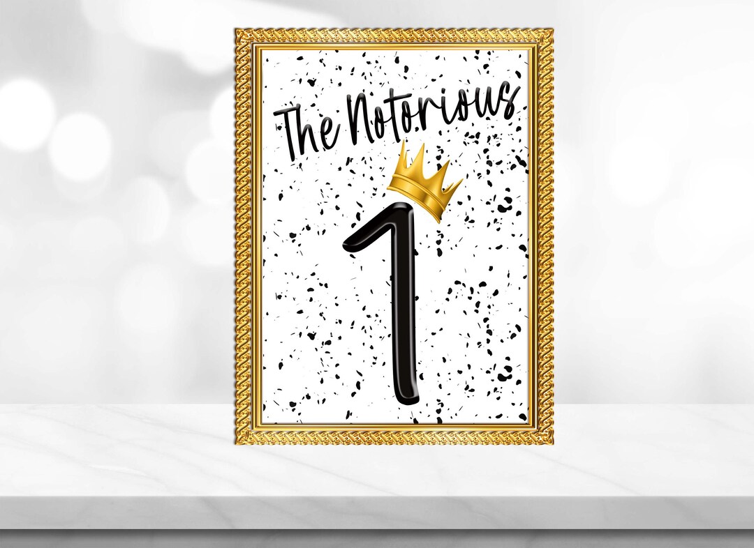 NOTORIOUS ONE Birthday Sign - Biggie Party - the Notorious One - Table ...