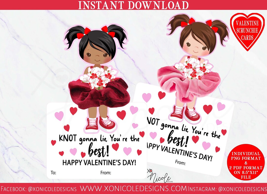 Ballerina Valentines Scrunchie Holder - Valentine Scrunchies Cards ...