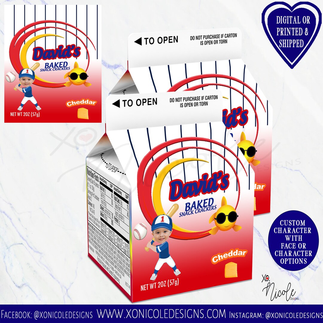 Baseball Goldfish Carton Labels - Rookie of the Year Theme - Baseball ...