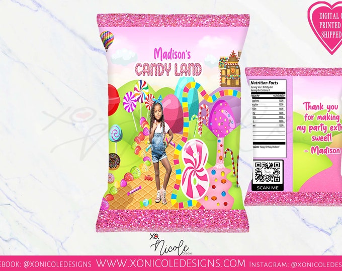 Custom Candyland Party Favor Gift Bags Personalized - Etsy