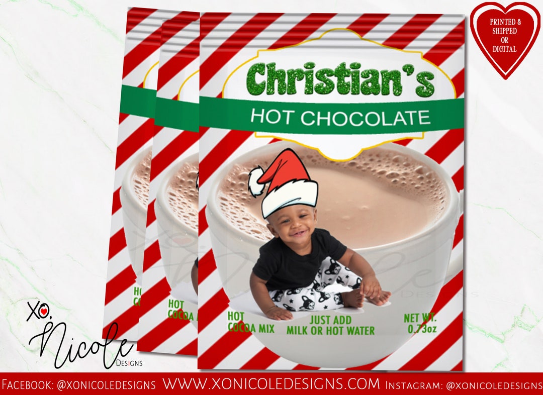 Christmas Hot Chocolate Wrappers - Hot Chocolate - Hot Chocolate Labels ...