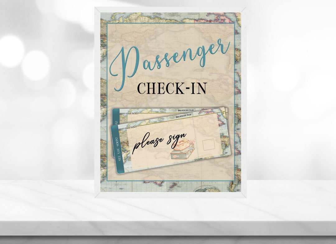 Adventure Awaits Table Sign - Airplane Travel Signs - Passenger Sign ...