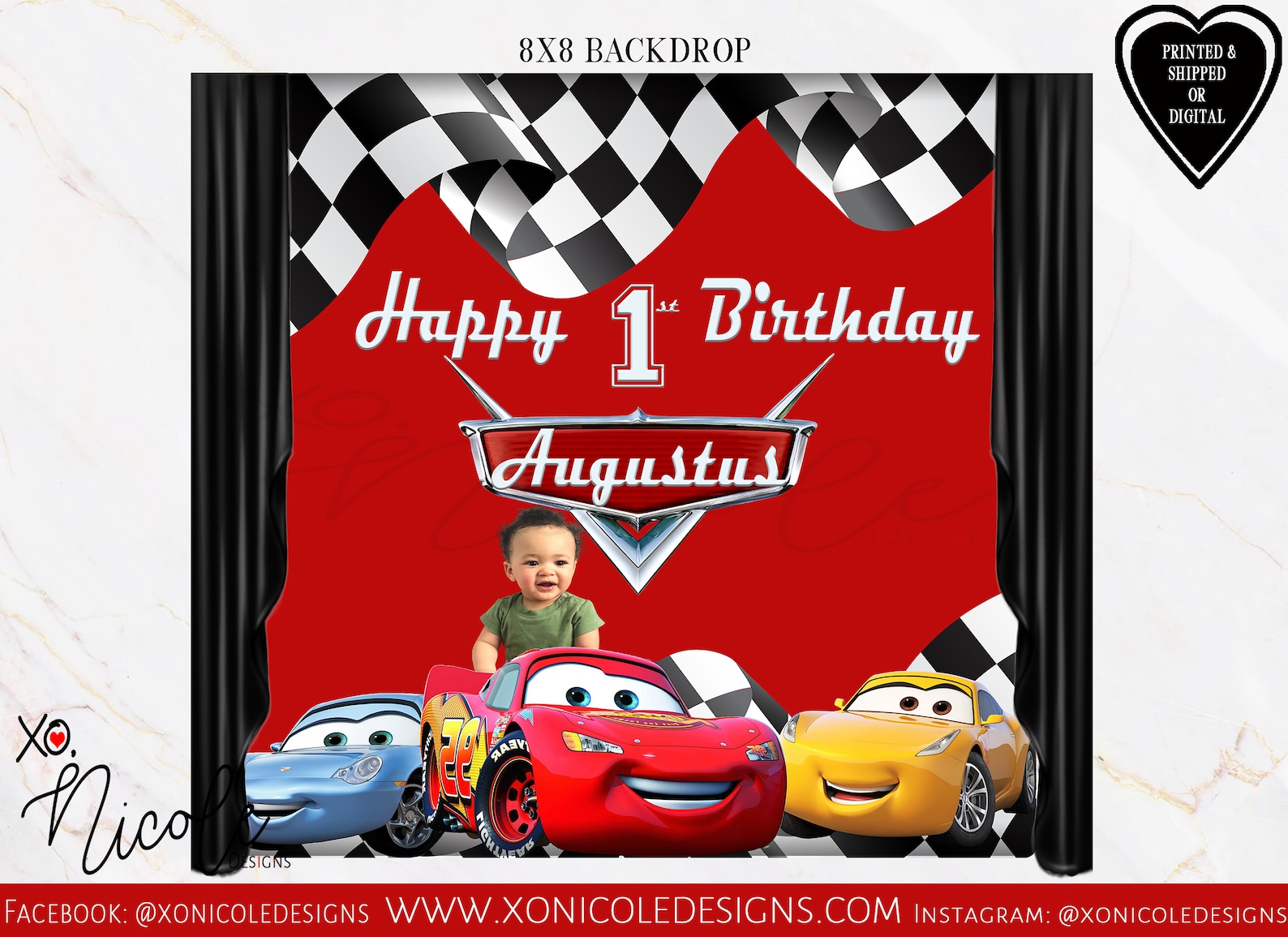 Cars Birthday Backdrop Cars Backdrop Cars Theme Photo - Etsy