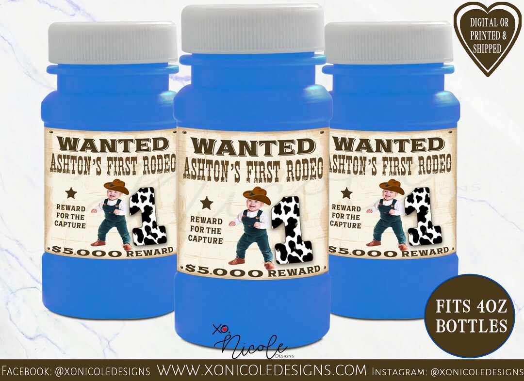 Rodeo Bubbles - Favor Bubbles - Rodeo Birthday Party - Cowboy Favors ...