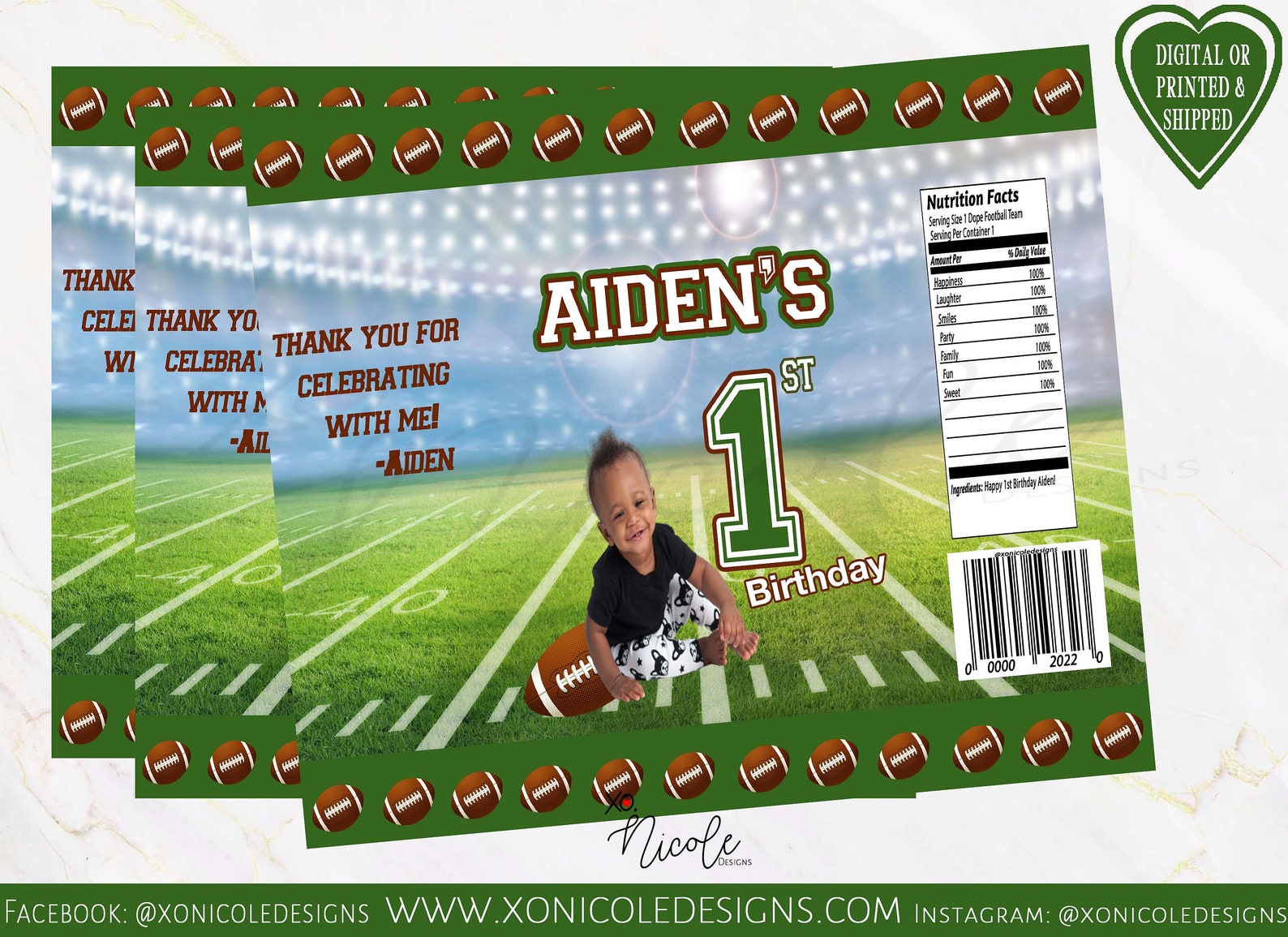 Football Chip Bags Chip Bags Football Party Football - Etsy