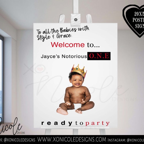Notorious One Birthday Welcome Sign Poster Welcome Sign - Etsy