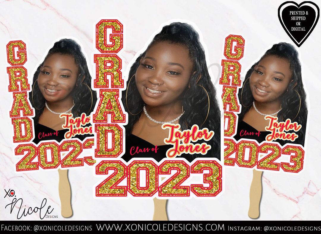 Graduation Hand Fans - 2025 Grads - Custom Graduation Fans - High ...