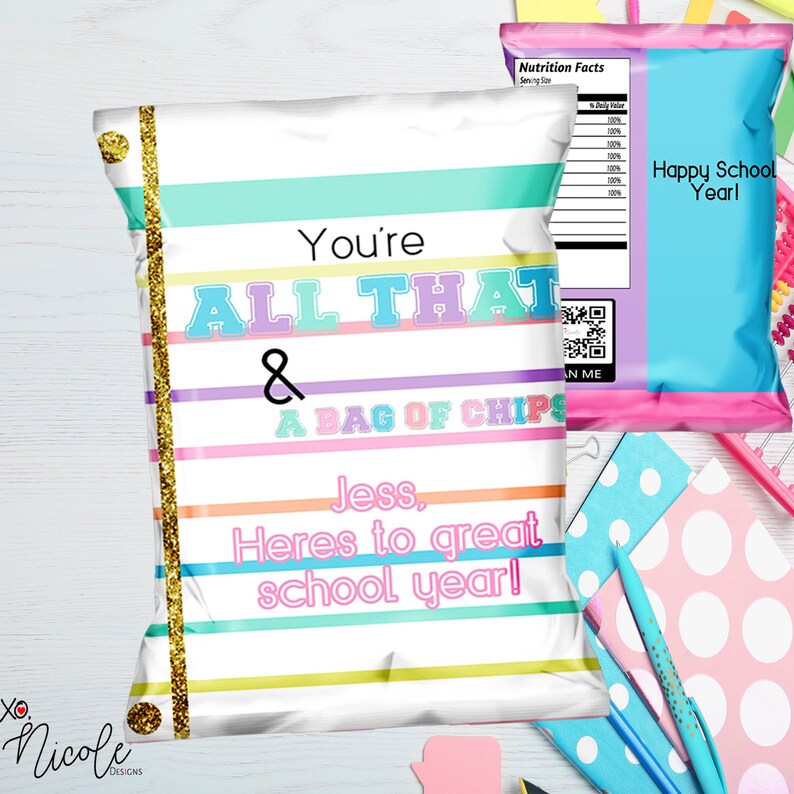 EDITABLE School Year Chip Bag - Chip Bag Template - Classroom Decor ...